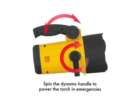 arlec dynamo spotlight led torch with hybrid rechargeable battery powe