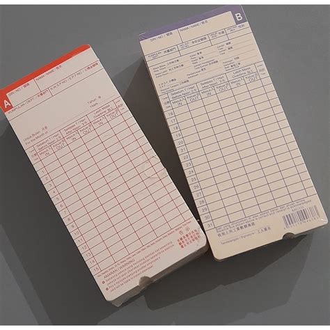 Punch Card Attendance Card Time Recorder Card Pcs Pkt Shopee Malaysia