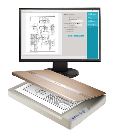plustek opticslim 1680 high speed large format flatbed scanner tabloid