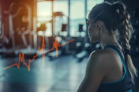 Focused Athlete Monitoring Heart Rate During Training In A Modern Gym