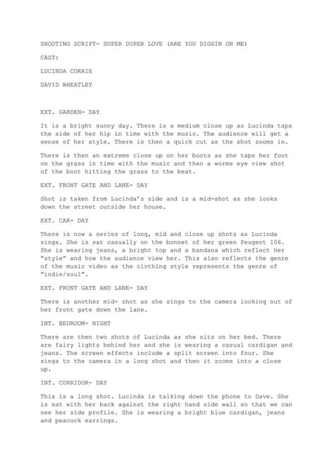 Shooting Script Pdf