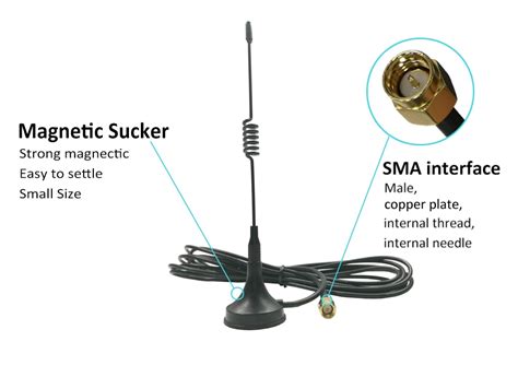 Mhz Lora Antenna Lorawan Dbi Iot Antena Gsm Sma Male Connector With Magnetic Base For