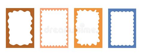 Groovy Frame Jagged Scallop Edge Frame Text Box Or Border Curve Funky Y2k Retro Form