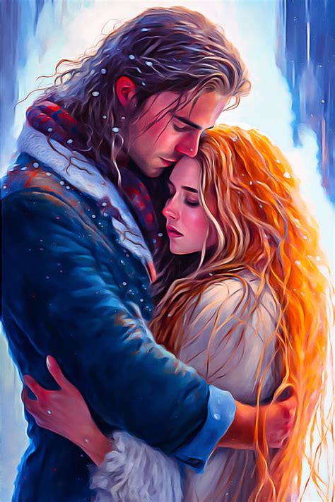 Two Lovers Art Romantic Painting Aesthetic Abstract Intimate Sensual Wall Art Idea Soulmate Love