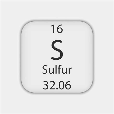 Premium Vector Sulfur Symbol Chemical Element Of The Periodic Table