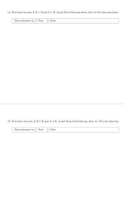 Solved 1 In This Problem We Will Deal With Subsets A⊆r