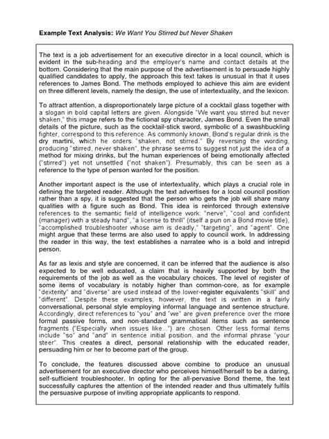 Example Text Analysis 2 Advertising Epistemology
