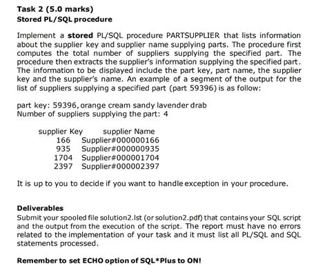 Solved Task 2 50 Marks Stored Plsql Procedure Implement