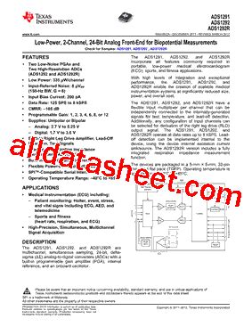 ADS Datasheet PDF Texas Instruments