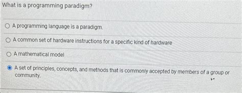 Solved What Is A Programming Paradigma Programming Language