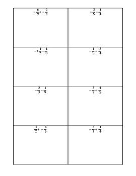 Add And Subtract Positive And Negative Fractions Notes And Practice