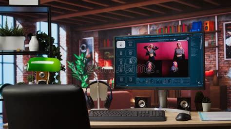 computer in home office uses artificial intelligence generating images