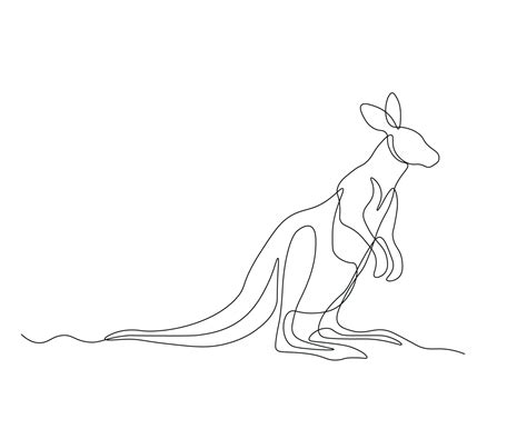 Abstract Kangaroo Continuous One Line Drawing 21668276 Vector Art At Vecteezy