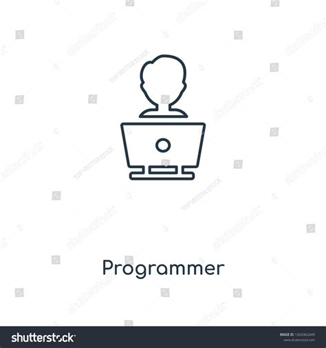 Programmer Concept Line Icon Linear Programmer Stock Vector Royalty Free Shutterstock