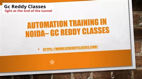 Ppt Automation Training In Noida Gc Reddy Classes Powerpoint