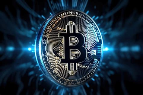Premium Ai Image Futuristic Golden Bitcoin Coin Cryptocurrency Closeup View Generative Ai