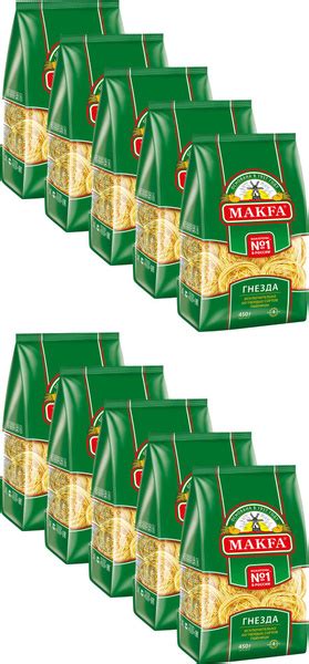 Макаронные изделия Makfa Капеллини Вермишель гнезда, комплект: 10 ...