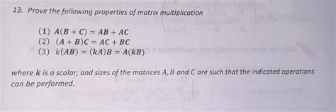 Solved Prove The Following Properties Of Matrix Chegg Com