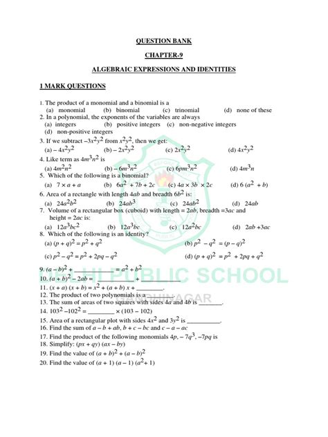 class 8 question bank term2 maths download free pdf area
