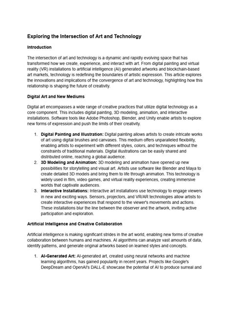exploring the intersection of art and technology pdf augmented