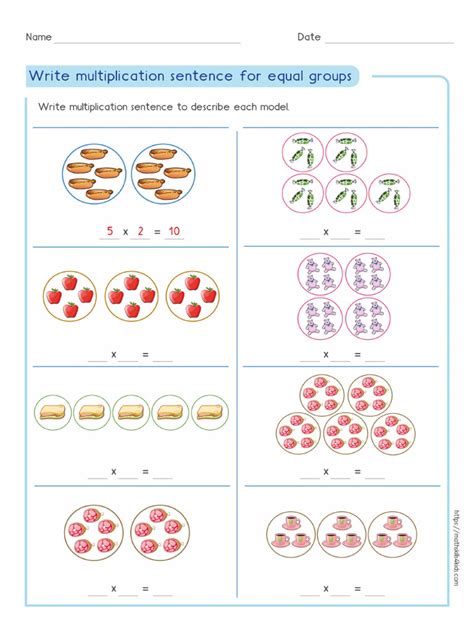 Write Multiplication Sentence For Equal Groups 39fgt Pdf