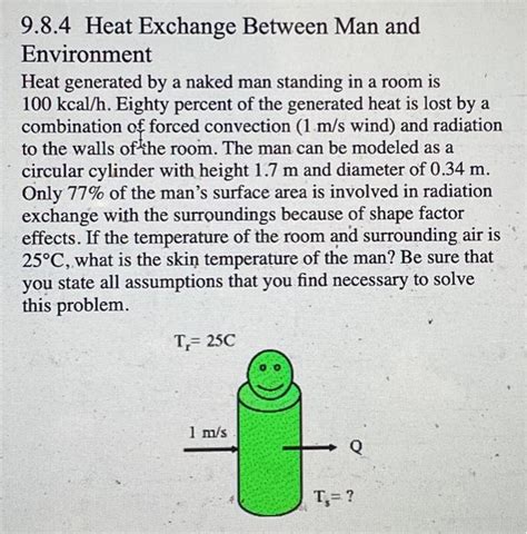 Solved Heat Exchange Between Man And Environment Heat Chegg