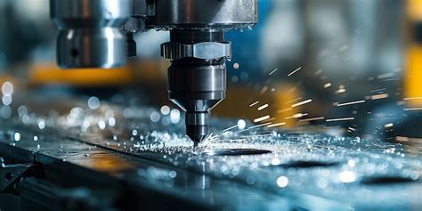 Premium Photo A Detailed View Of A Cnc Milling Machine In Action Precision Cutting