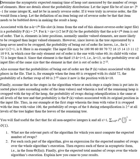 determine the asymptotic expected running time of