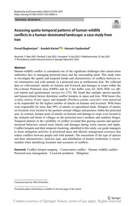 Assessing Spatio Temporal Patterns Of Human Wildlife Conflicts In A Human Dominated Landscape A