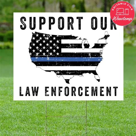 Support Law Enforcement Yard Sign Wowtemp