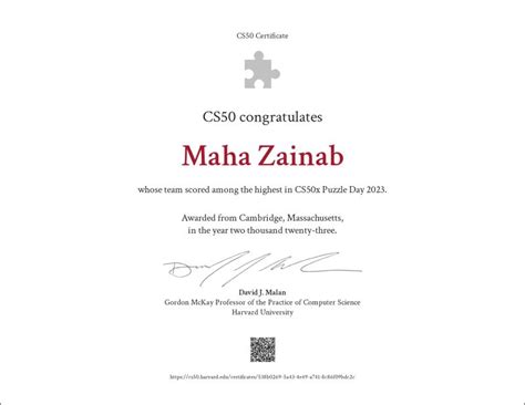 Maha Zainab On Linkedin Icodeguru Cs50xpuzzleday2023