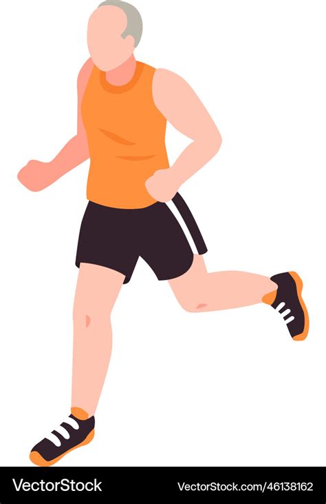 Senior Man Running Composition Royalty Free Vector Image