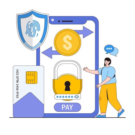 Secure Payment Transactions Vector Illustration Concept With Characters Payment Gateways