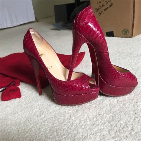 christian louboutin shoes christian louboutin lady peep rasp python