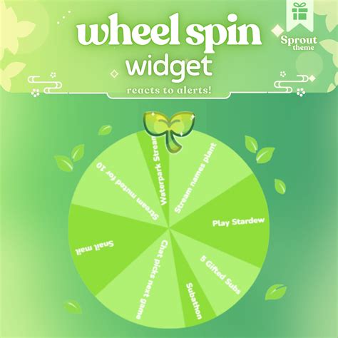 Wheel Spin Widget Roulette Spin Customizable Colors Cute Chat Subathon Streamelements Nature