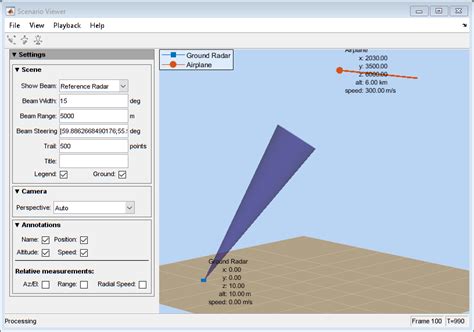 Phased ScenarioViewer Display Motion Of Radars And Targets MATLAB