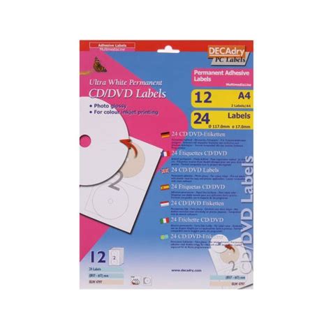 Decadry Cd Dvd Glossy Labels