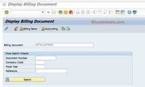 VF Tcode In SAP Display Billing Document Tcodelearn