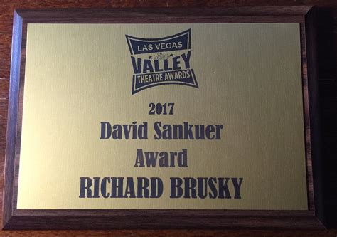 Celebrating Richard Brusky The 2017 Valley Theatre Awards David Sankuer Honoree