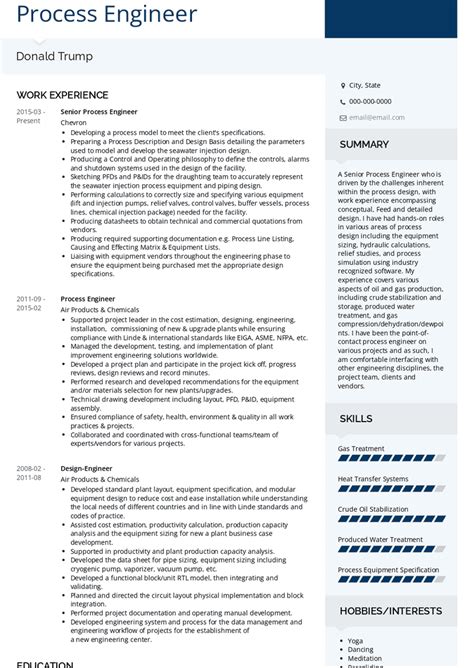 Process Engineer Resume Samples And Templates Visualcv