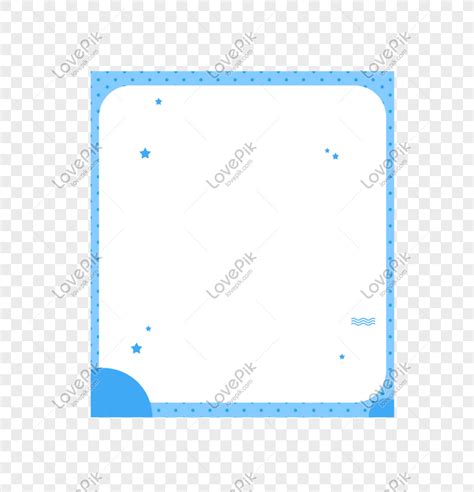 만화 귀여운 블루 웨이브 테두리 Png 일러스트 무료 다운로드 Lovepik