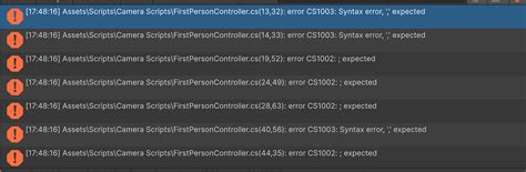 Errors In My Code Unity Engine Unity Discussions
