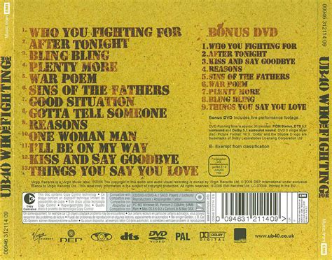 Car Tula Trasera De Ub40 Who You Fighting For Limited Edition Portada