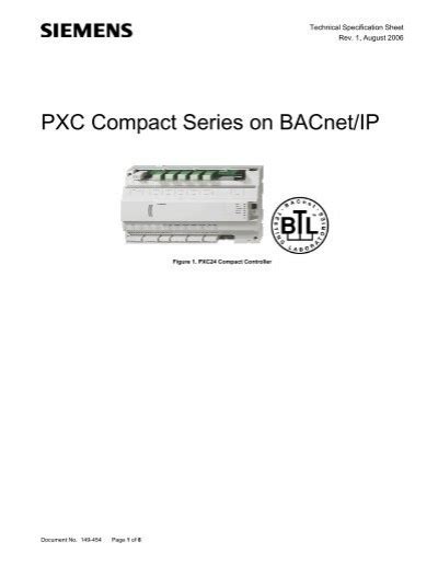 Pxc Compact Series On Bacnetip Bacnet International