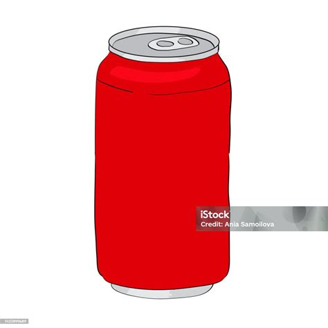 빨간 캔은 소다 또는 콜라 캔입니다 손 그리기 흰색 배경에 고립된 벡터 일러스트 레이 션 0명에 대한 스톡 벡터 아트 및 기타 이미지 Istock