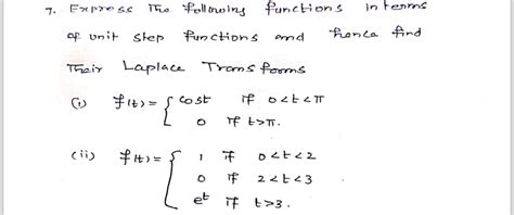 solved express the following functions interms of unit step