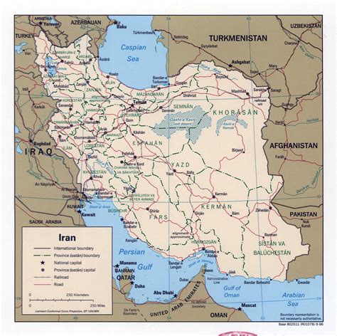 Large Detailed Political And Administrative Map Of Iran With Roads