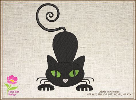 Cat Machine Embroidery Designs Cat Bundle Pack Black Cat Etsy