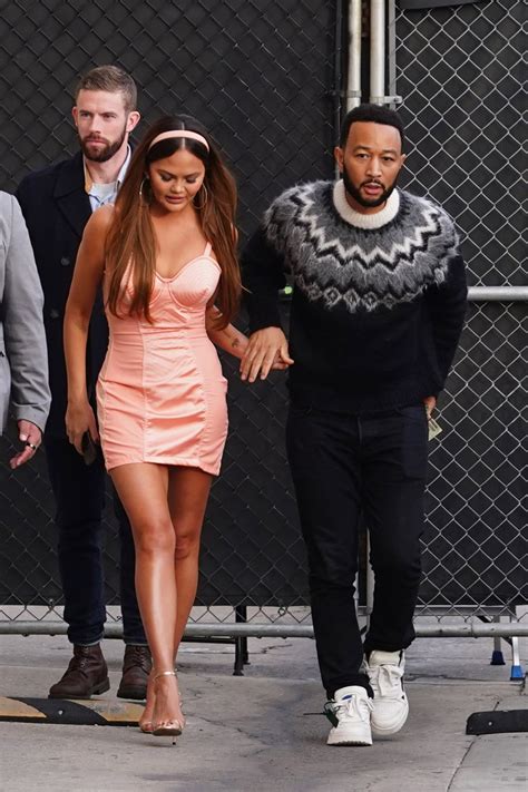 Chrissy Teigen And John Legend Arrives At Jimmy Kimmel Live In Hollywood Hawtcelebs