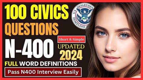2024 Random 100 Civics Questions And Answers U S Citizenship Interview 2024 Uscis Easy Answer